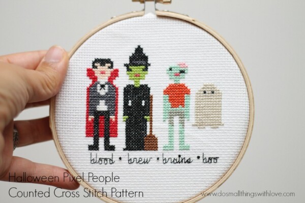 Halloween Character Counted Cross Stitch Pattern | Catholic Sprouts