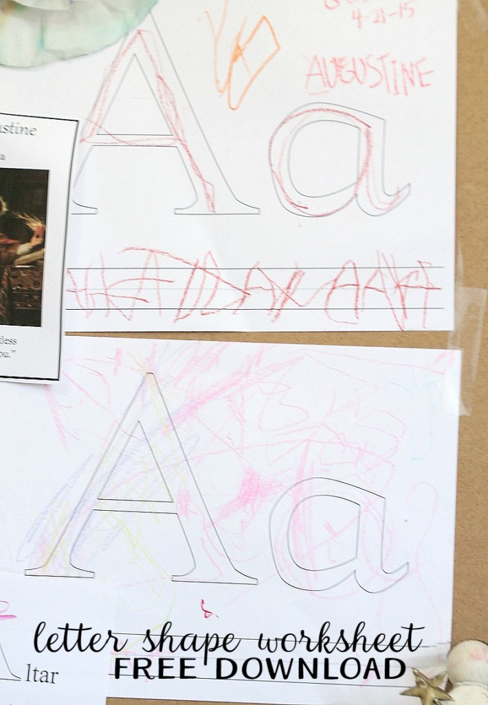 Letter Shape Worksheet -A | Catholic Sprouts