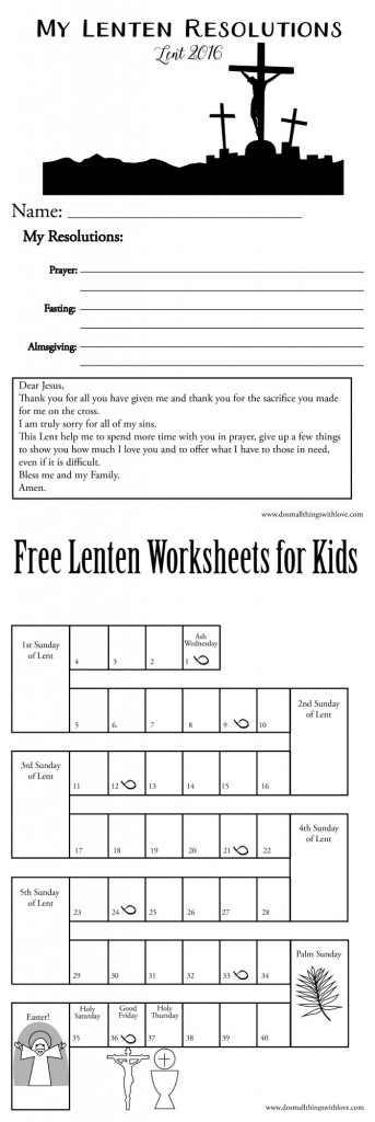 FREE Lenten Worksheet For Kids | Catholic Sprouts