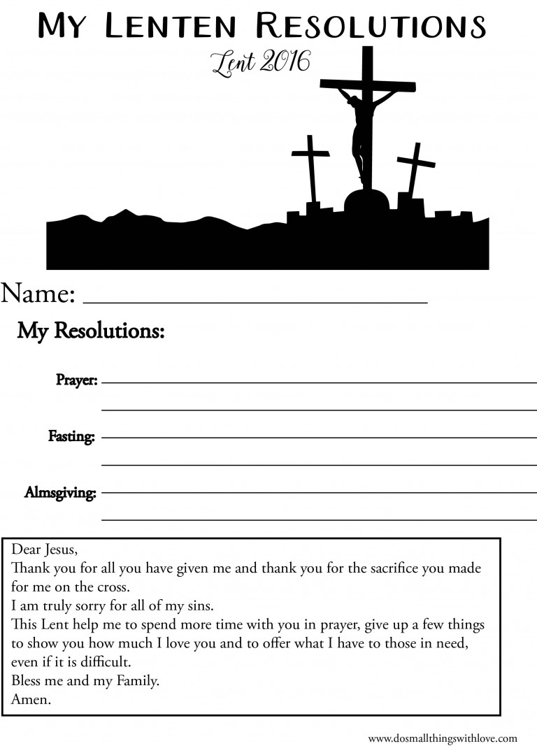 FREE Lenten Worksheet For Kids | Catholic Sprouts