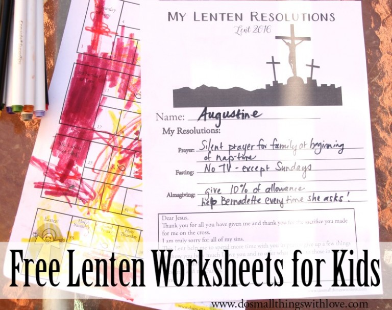 FREE Lenten Worksheet For Kids | Catholic Sprouts