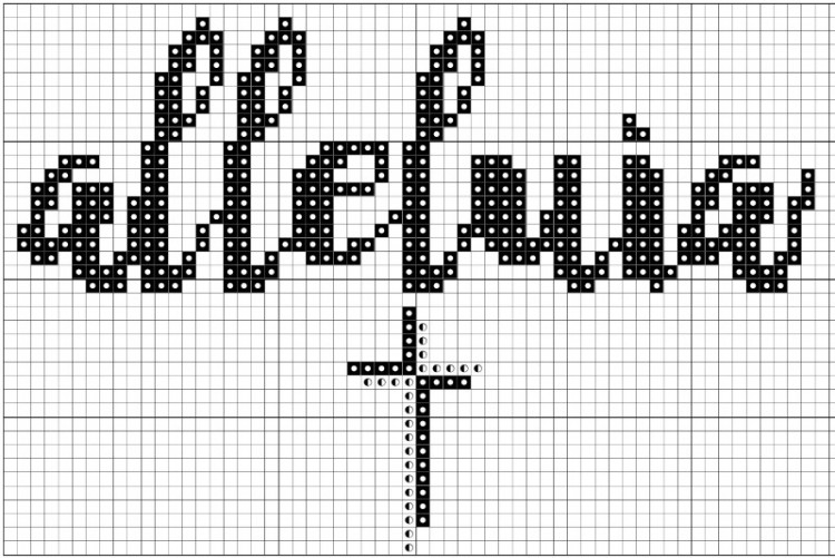 Free Alleluia Cross Stitch Pattern for Easter | Catholic Sprouts
