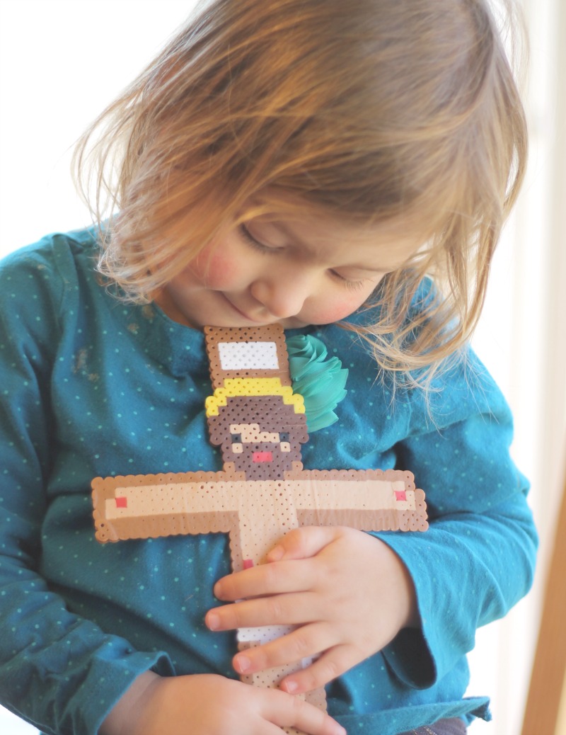 Crucifixion Craft: Cross Stitch and Perler Bead Pattern | Catholic Sprouts