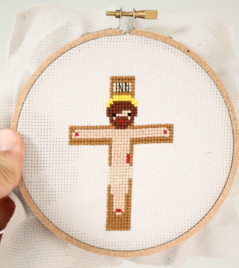 Crucifixion Craft: Cross Stitch and Perler Bead Pattern - Catholic Sprouts