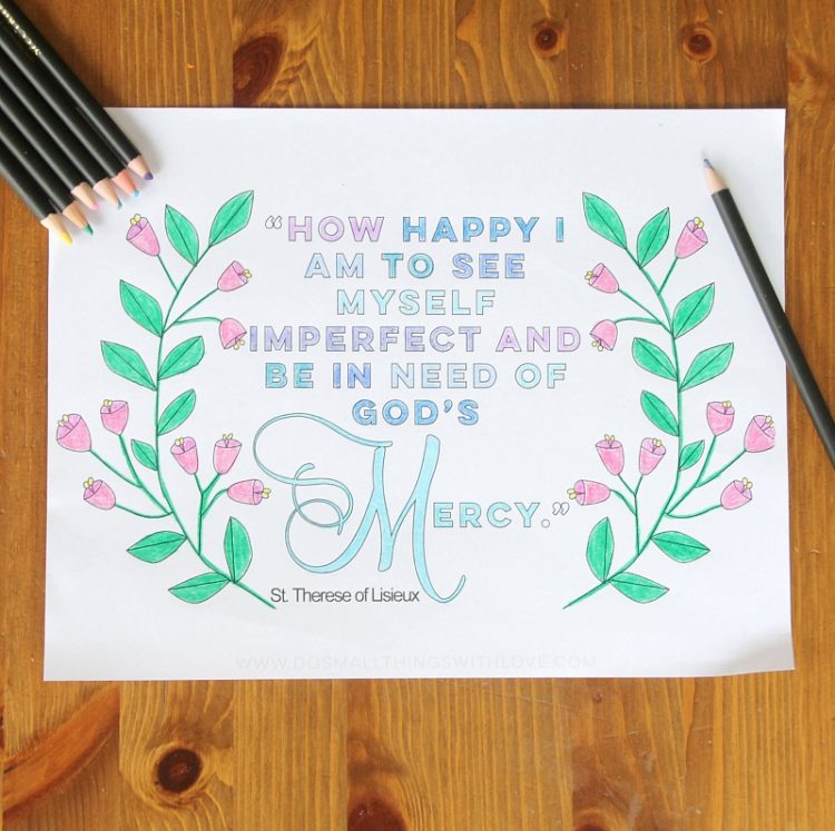 St. Therese on Mercy: Catholic Mother’s Coloring Page | Catholic Sprouts