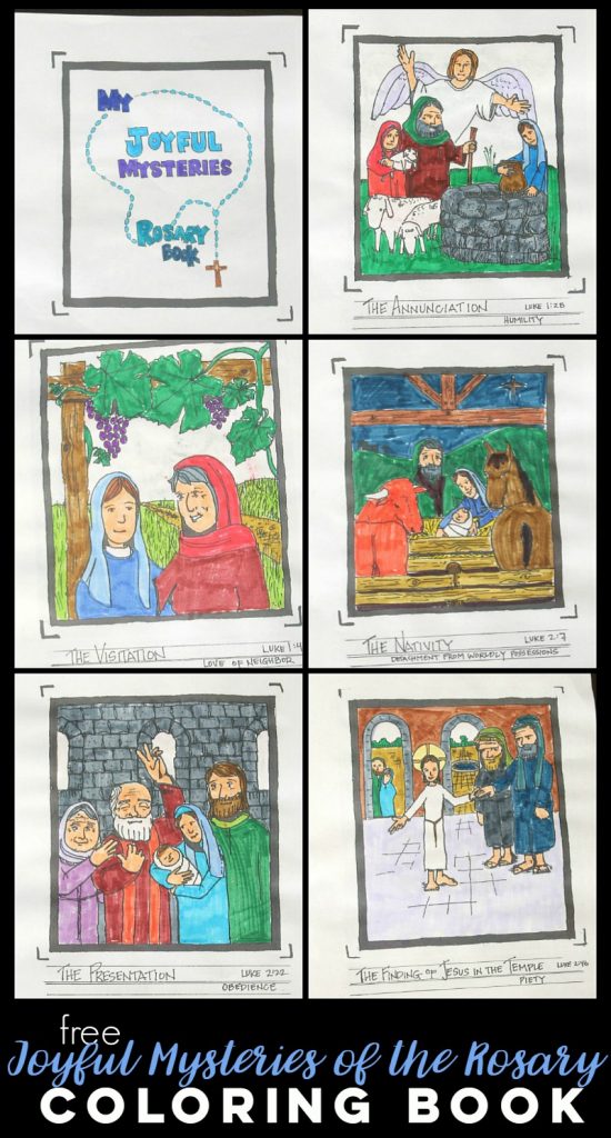 Joyful Mysteries of the Rosary: Free Coloring Book | Catholic Sprouts