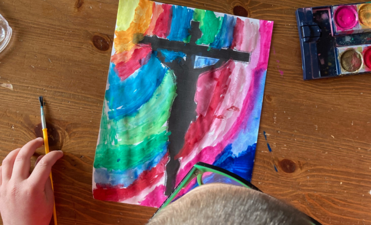 Watercolor Crucifix Activity | Catholic Sprouts
