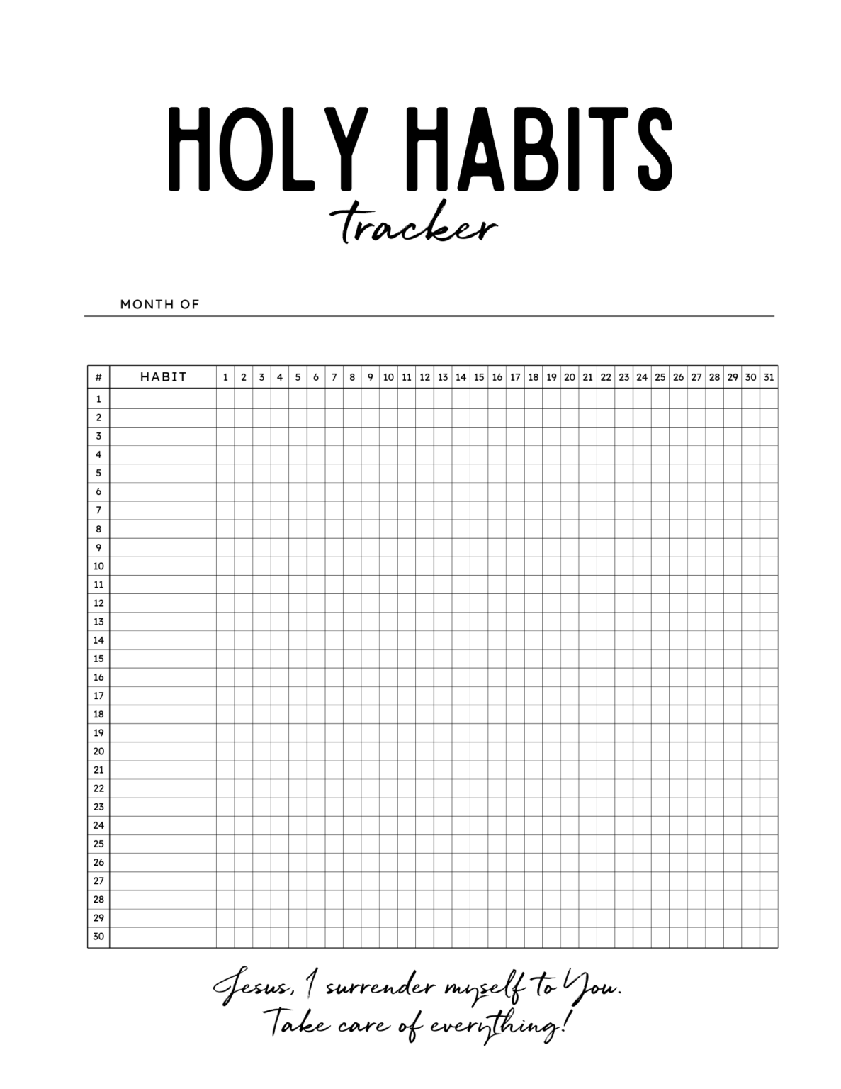 Holy Habits Tracker | Catholic Sprouts